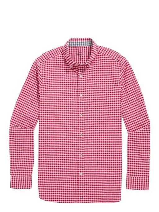 Vineyard Vines Classic Fit On-the-go Brrrº Gingham Button-down Shirt - Red Velvet