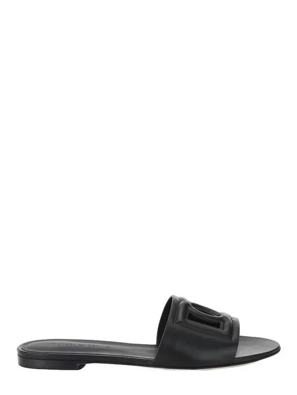 Dolce & Gabbana Dg Interlocked Leather Sandals - Black