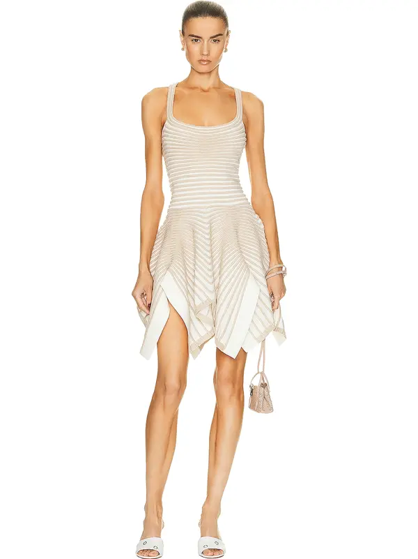 Alaïa Sculpting Dress - Beige & Blanc