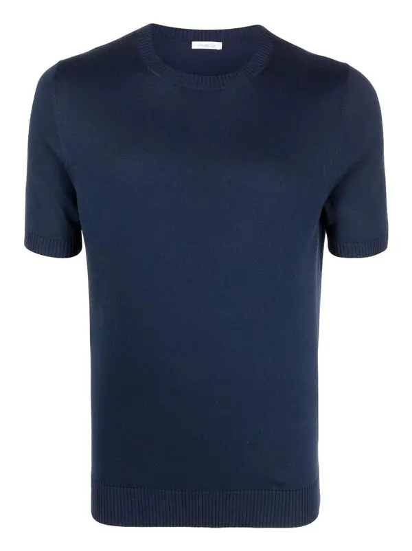 Malo Short-sleeve Fitted Knit Top - Blue