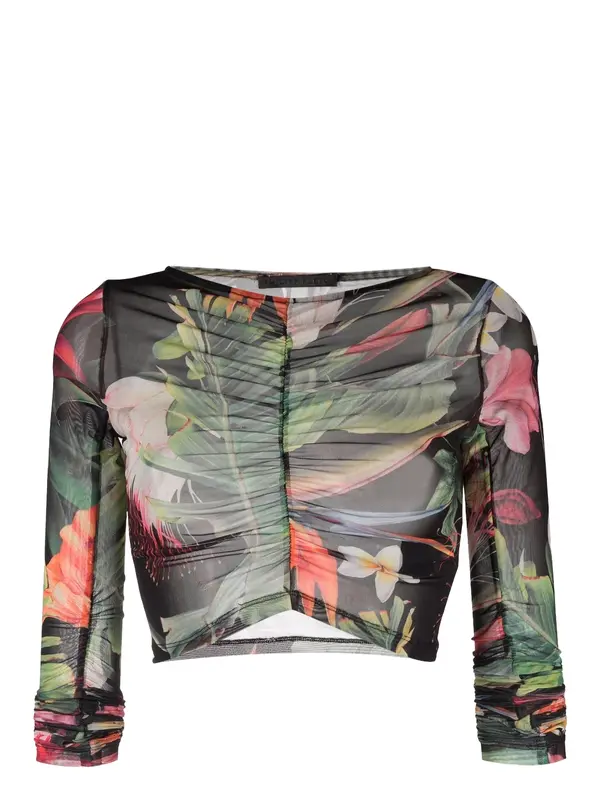 Philipp Plein Flowers Long-sleeve Top - Green