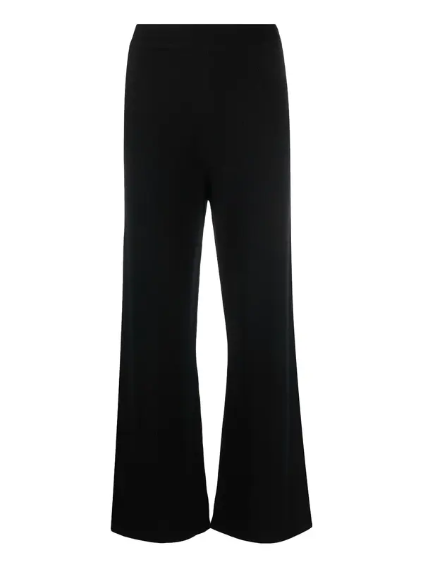 PAULA Ribbed Cashmere Trousers - Black