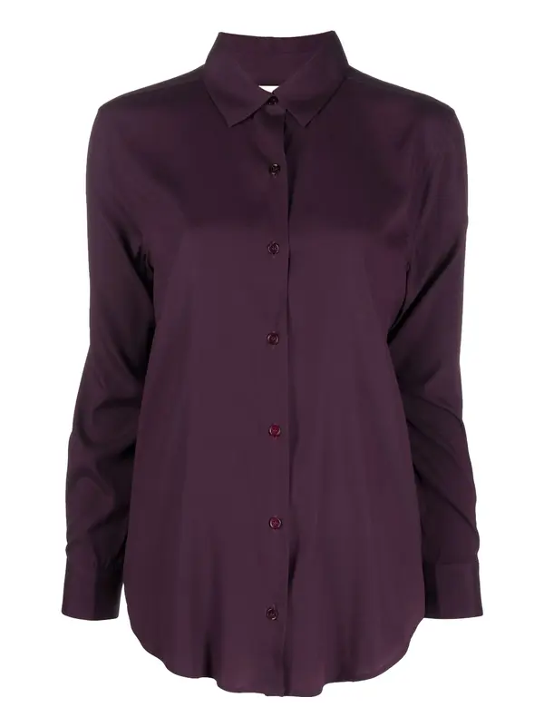 PAULA Long-sleeve Silk Shirt - Purple