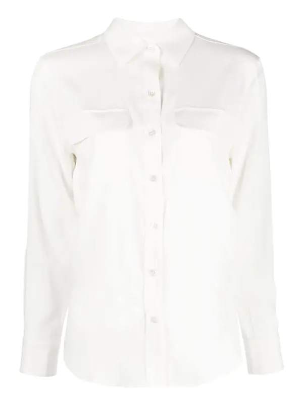 PAULA Stretch-silk Shirt - White