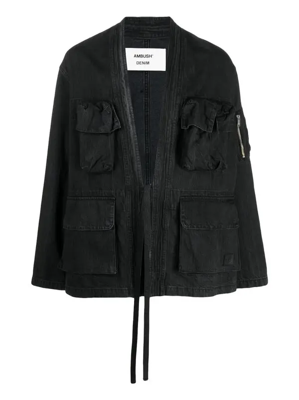 AMBUSH Belted Denim Jacket - Black