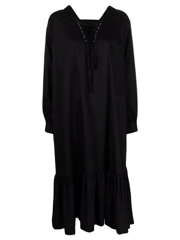 Noir Kei Ninomiya Lace-up Hem Dress - Black