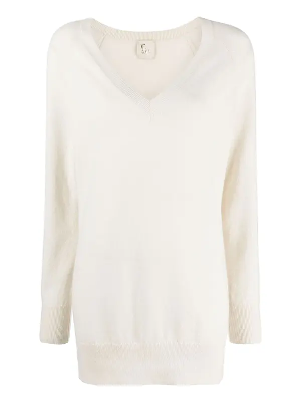 PAULA S V-neck Cashmere Jumper - Neutrals