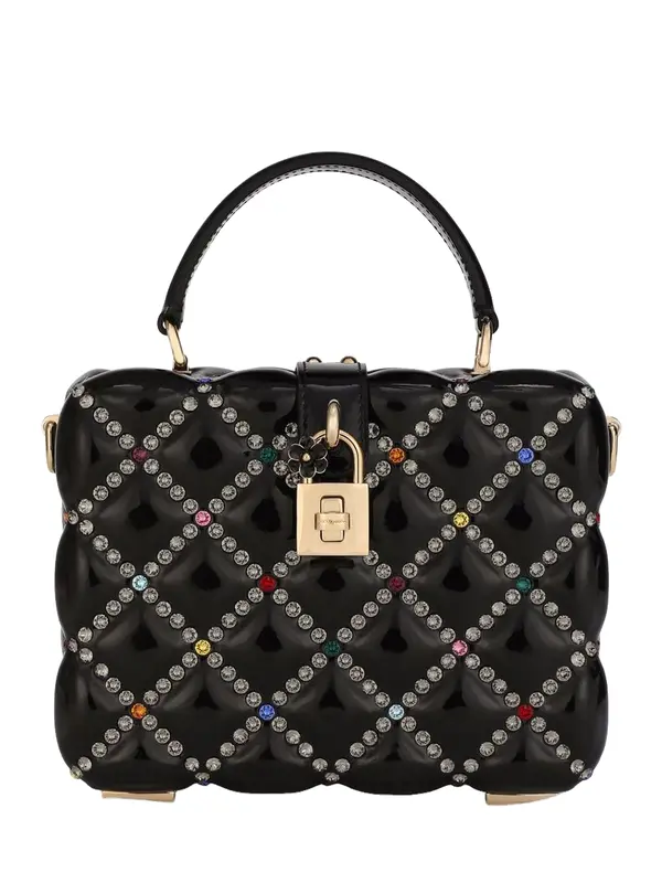 Dolce & Gabbana Dolce Box Rhinestone-embellished Top-handle Bag - Black