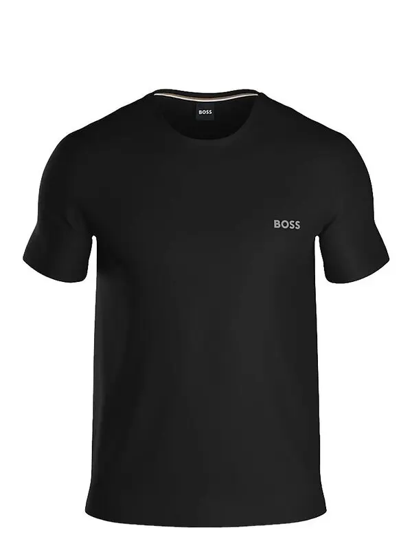 BOSS Mix & Match Cotton Blend Embroidered Logo Graphic Tee - Black