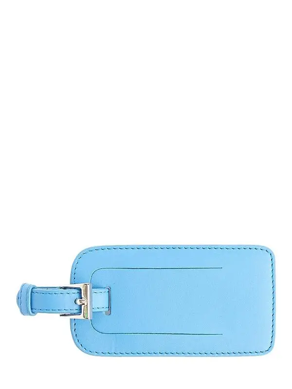 ROYCE NEW YORK Leather Luggage Tag - Light Blue