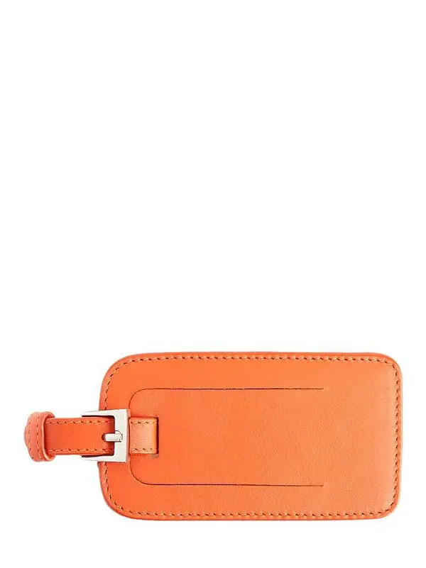 ROYCE NEW YORK Leather Luggage Tag - Orange