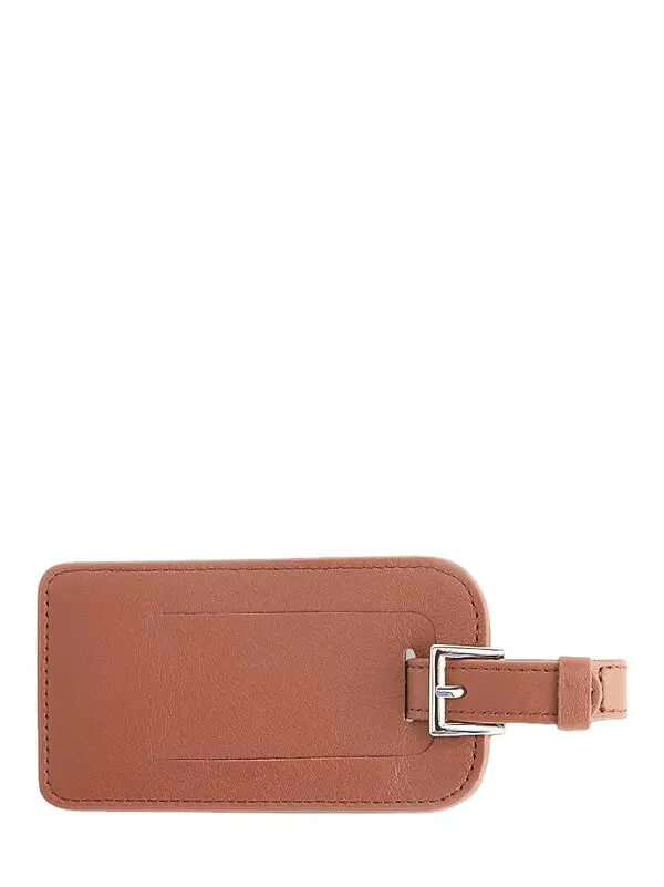 ROYCE NEW YORK Leather Luggage Tag - Tan