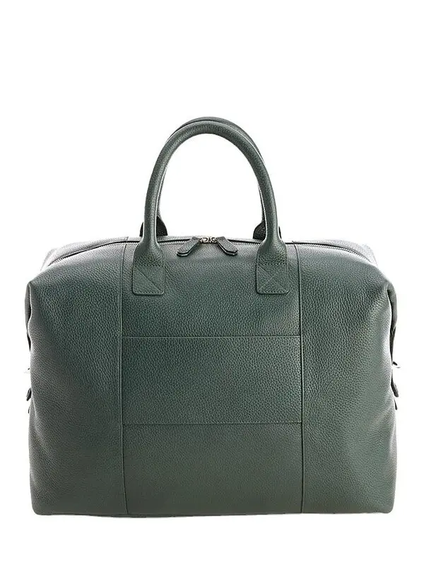 ROYCE NEW YORK Pebble Grain Leather Duffle Bag - Dark Green