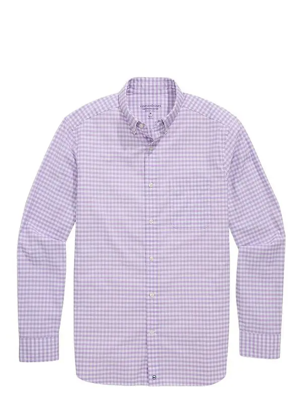 Vineyard Vines Gingham On-the-go Brrr Classic Fit Shirt - Lilac