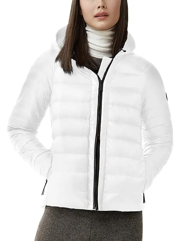 Canada Goose Label Roxboro Hooded Packable Short Down Coat - North Star White