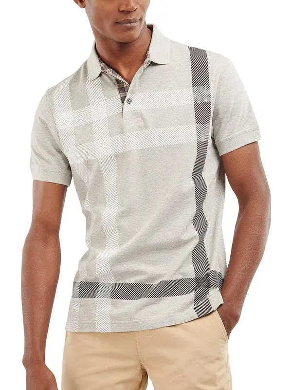 Barbour Blaine Tartan Polo - Grey Marl