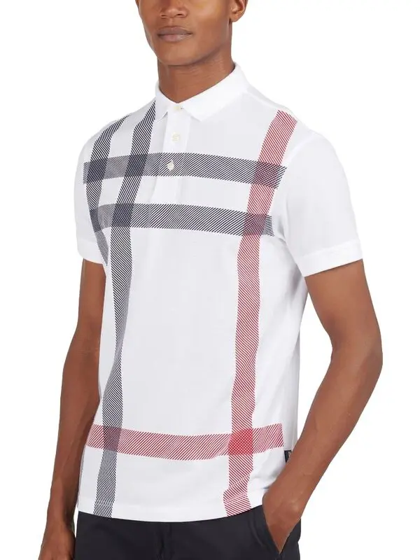 Barbour Blaine Tartan Polo - White