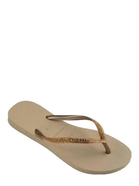 Havaianas Slim Glitter Ii Flip Flop - Sand Golden