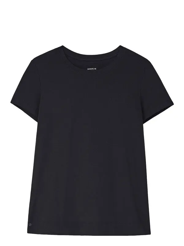 Lafayette 148 New York Cotton Jersey Crewneck T-shirt - Black