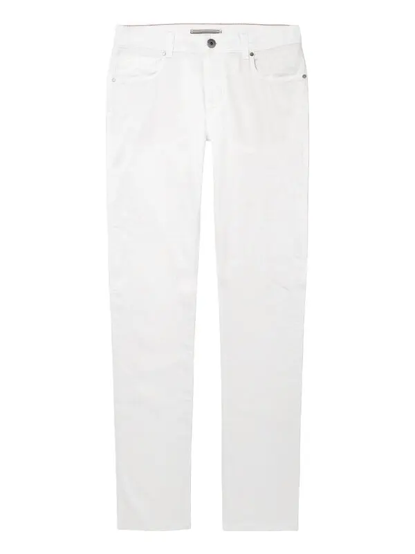 Loro Piana Slim-fit Linen-blend Twill Trousers - White
