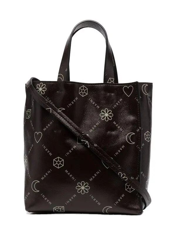 Marni Logo-print Tote Bag - Brown