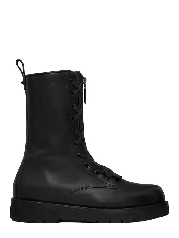 Valentino Garavani Xcombat Leather Boots - Black