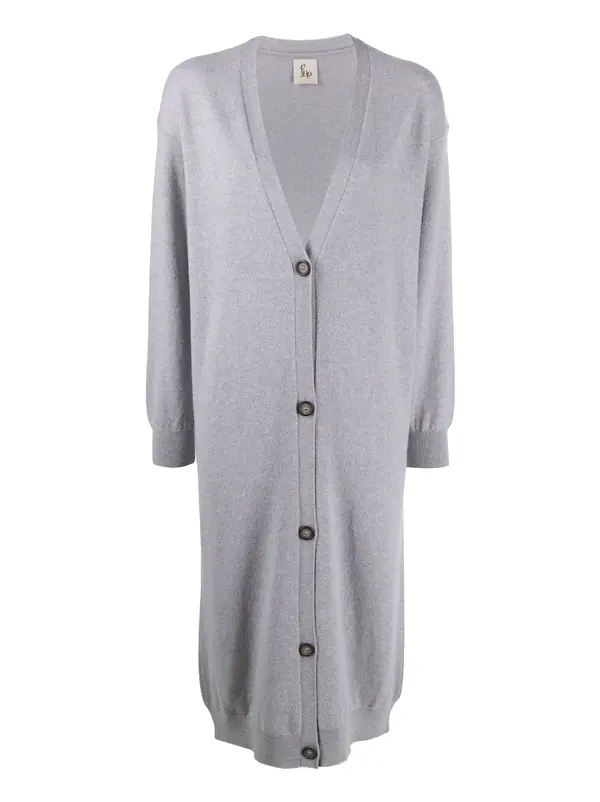 PAULA Button-up Cashmere Cardigan - Grey