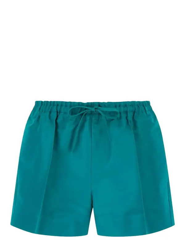 Valentino Garavani Drawstring-waist Pressed-crease Shorts - Green