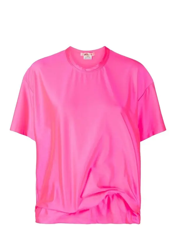 Comme Des Garçons Gathered-detail Short-sleeve T-shirt - Pink