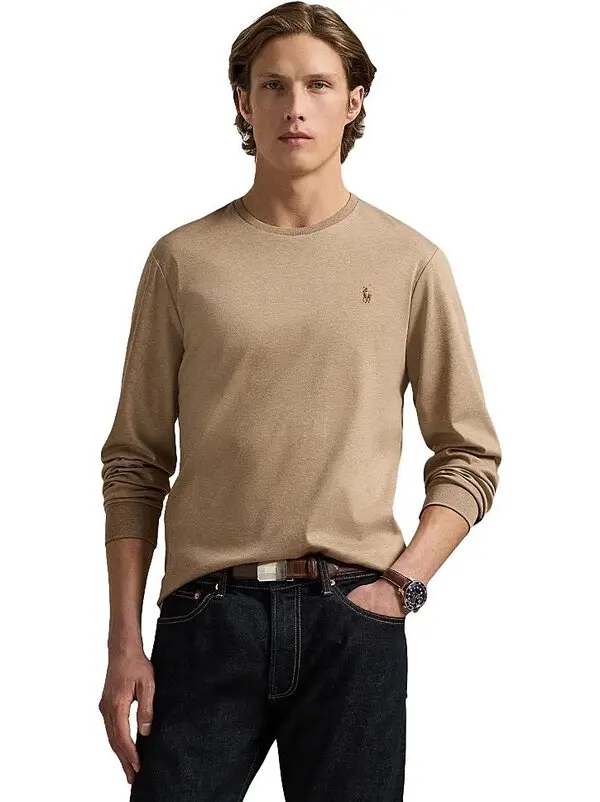 Polo Ralph Lauren Slim Fit Long Sleeve Tee - Brown