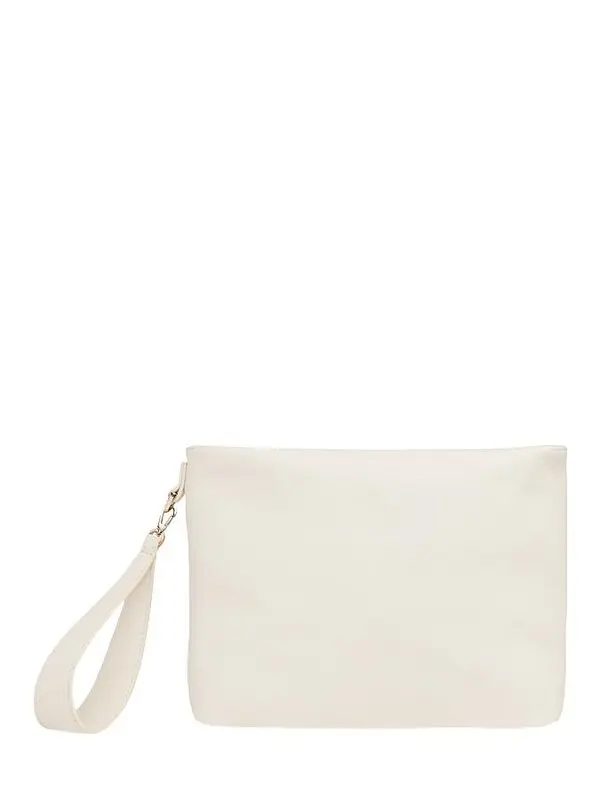 Whistles Avah Leather Clutch - Ivory