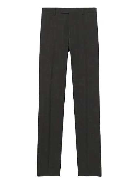 Sandro Slim-fit Tapered Wool Trousers - Noir / Gris