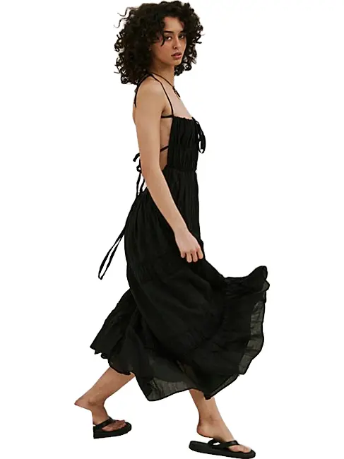 Free People Taking Sides Maxi Dress - Black
