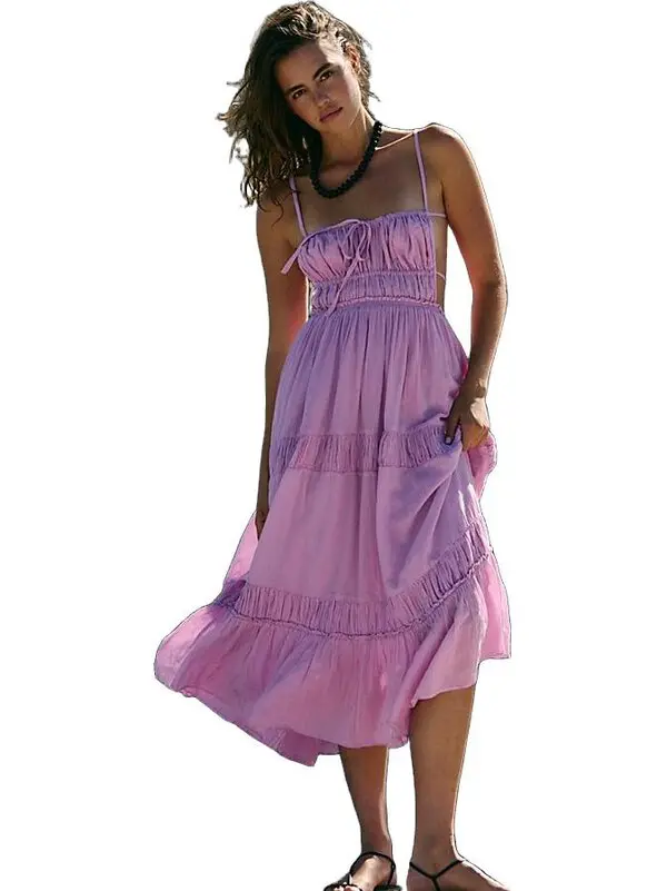 Free People Taking Sides Maxi Dress - Candy Lilac