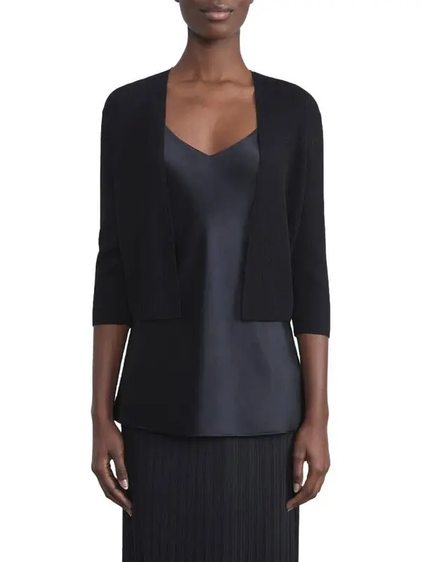 Lafayette 148 New York Open Front Cardigan - Black