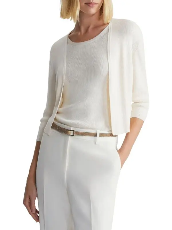 Lafayette 148 New York Open Front Cardigan - Cloud