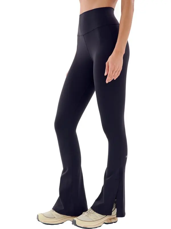 Splits59 Raquel High-waist Flare Leggings With Split Hem - Black