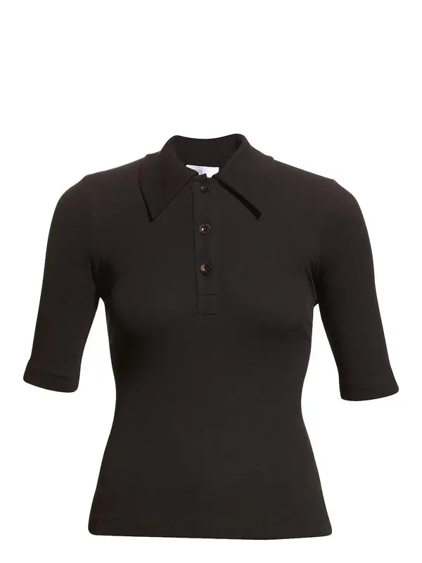 Rosetta Getty Fitted Polo T-shirt - Black