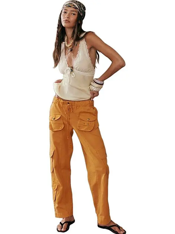 Free People We The Free Tahiti Cargo Pants - California Poppy