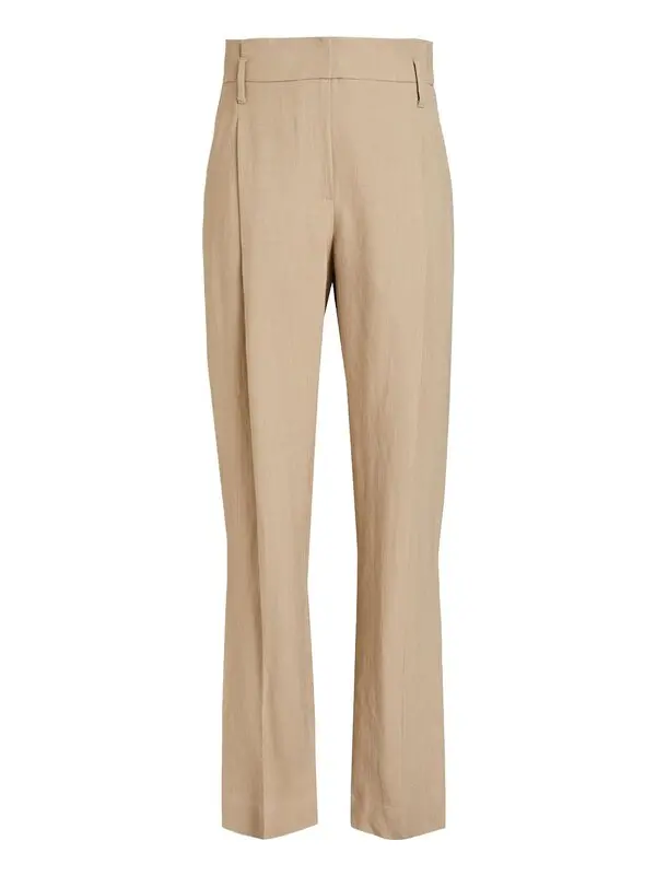 Brunello Cucinelli Slub Twill Straight-leg Pants - Sand