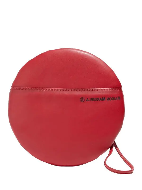 MAISON MARGIELA Logo-print Faux Leather Pouch - Red