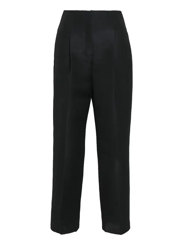 Roberto Cavalli Wool And Mohair-blend Straight-leg Pants - Black