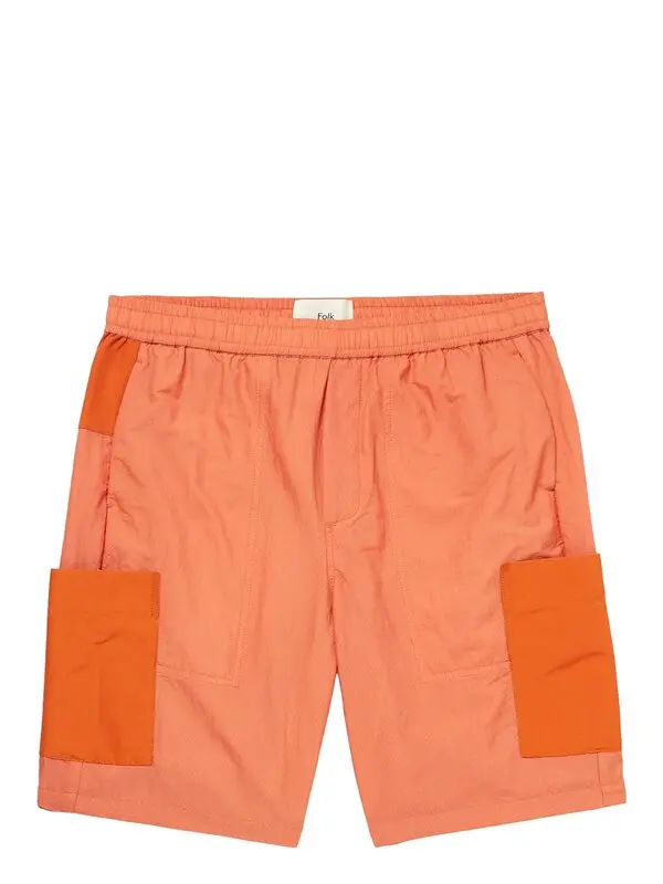 Folk Straight-leg Nylon Shorts - Orange