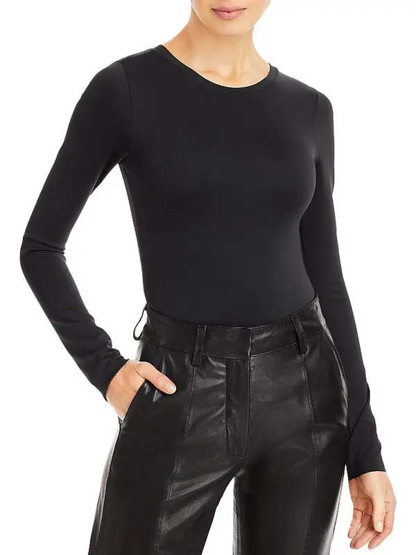Good American Scuba Crewneck Bodysuit - Black