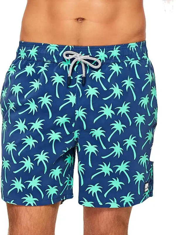 TOM & TEDDY Palms Print Swim Trunks - Navy