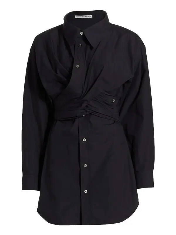 Alexander Wang Cross-front Shirt Dress - Black