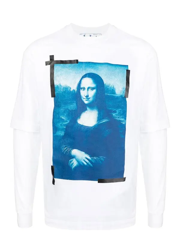 Off-White Monalisa-print Long-sleeve Cotton T-shirt - White
