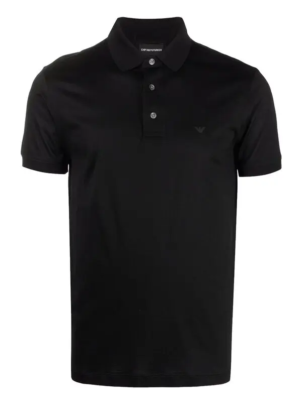 Emporio Armani Logo-embroidered Polo Shirt - Black