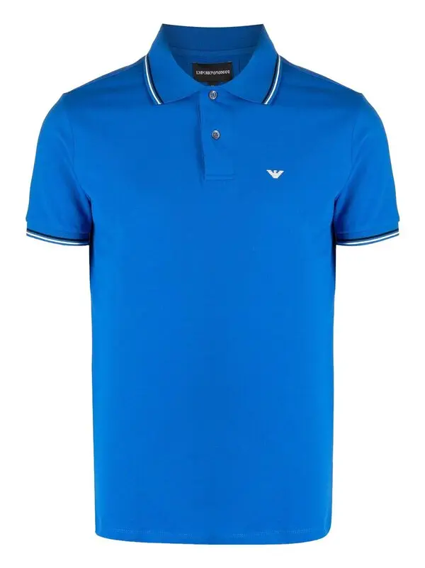 Emporio Armani Logo-embroidered Polo Shirt - Blue