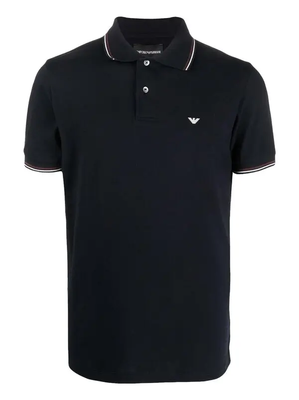 Emporio Armani Logo-embroidered Polo Shirt - Blue